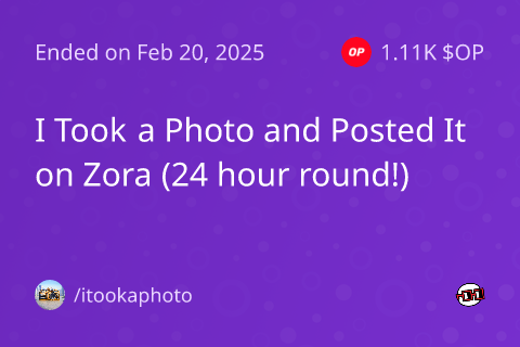 I Took a Photo and Posted It on Zora (24 hour round!) on Rounds.wtf